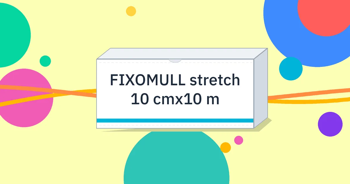 Symbolbild: Packung mit der Aufschrift FIXOMULL stretch 10 cmx10 m (PZN 19347580) – Verfügbarkeit und Bezug in Apotheken in Frankfurt am Main
