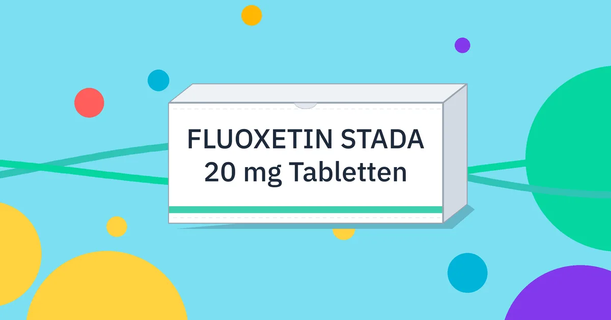 Symbolbild: Packung mit der Aufschrift FLUOXETIN STADA 20 mg Tabletten (PZN 02011628) – Verfügbarkeit und Bezug in Apotheken in Frankfurt am Main