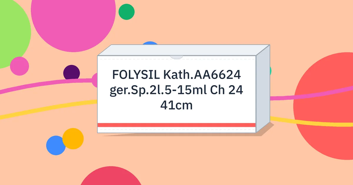 Symbolbild: Packung mit der Aufschrift FOLYSIL Kath.AA6624 ger.Sp.2l.5-15ml Ch 24 41cm (PZN 00151911) – Verfügbarkeit und Bezug in Apotheken in Frankfurt am Main