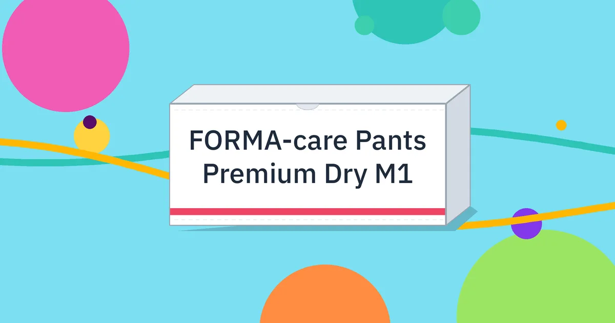 Symbolbild: Packung mit der Aufschrift FORMA-care Pants Premium Dry M1 (PZN 08487792) – Verfügbarkeit und Bezug in Apotheken in Frankfurt am Main