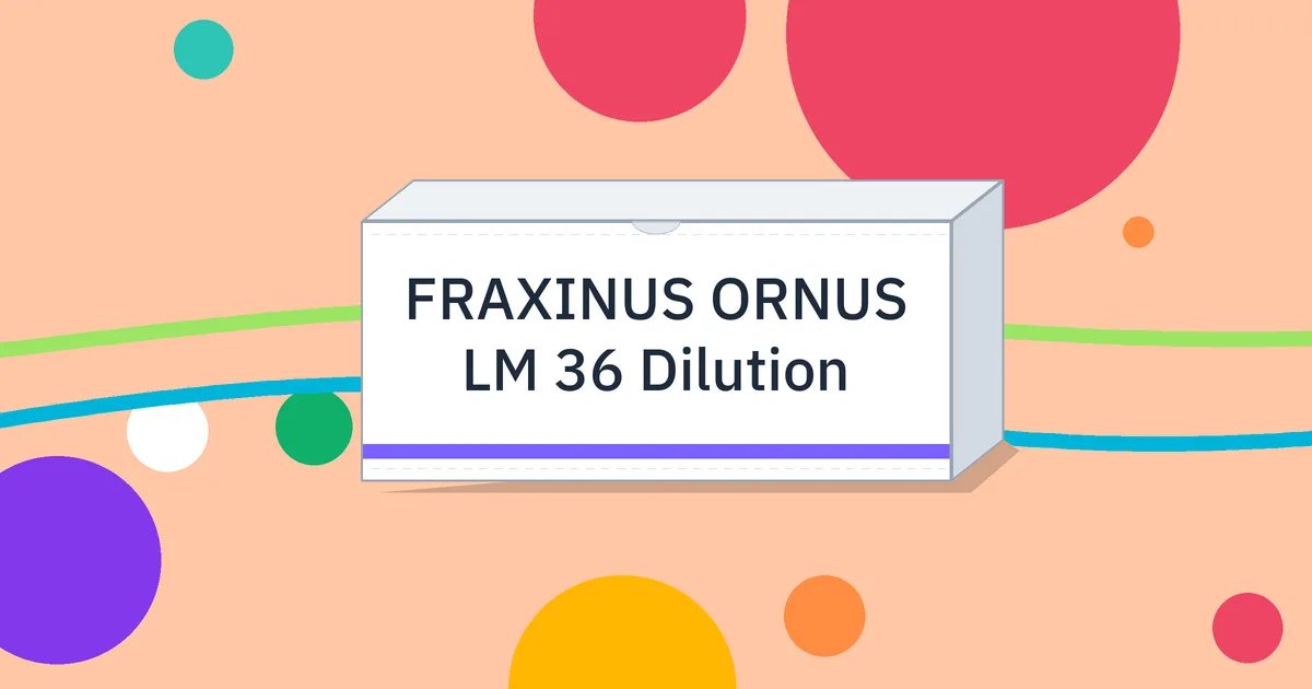 Symbolbild: Packung mit der Aufschrift FRAXINUS ORNUS LM 36 Dilution (PZN 13492714) – Verfügbarkeit und Bezug in Apotheken in Frankfurt am Main