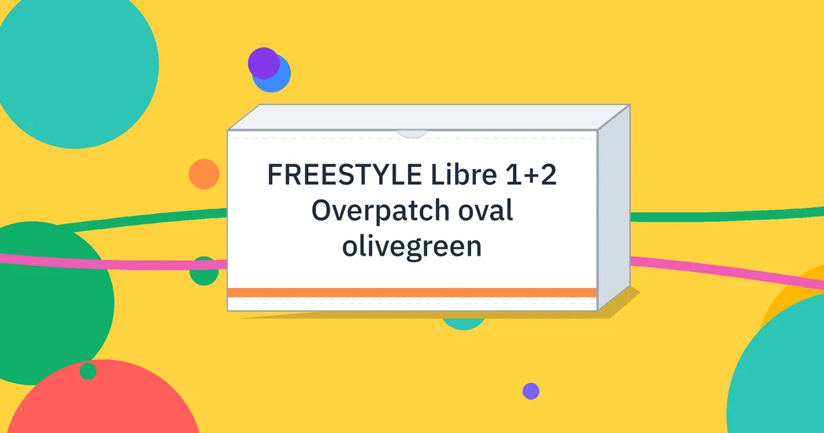 Symbolbild: Packung mit der Aufschrift FREESTYLE Libre 1+2 Overpatch oval olivegreen (PZN 19868468) – Verfügbarkeit und Bezug in Apotheken in Frankfurt am Main
