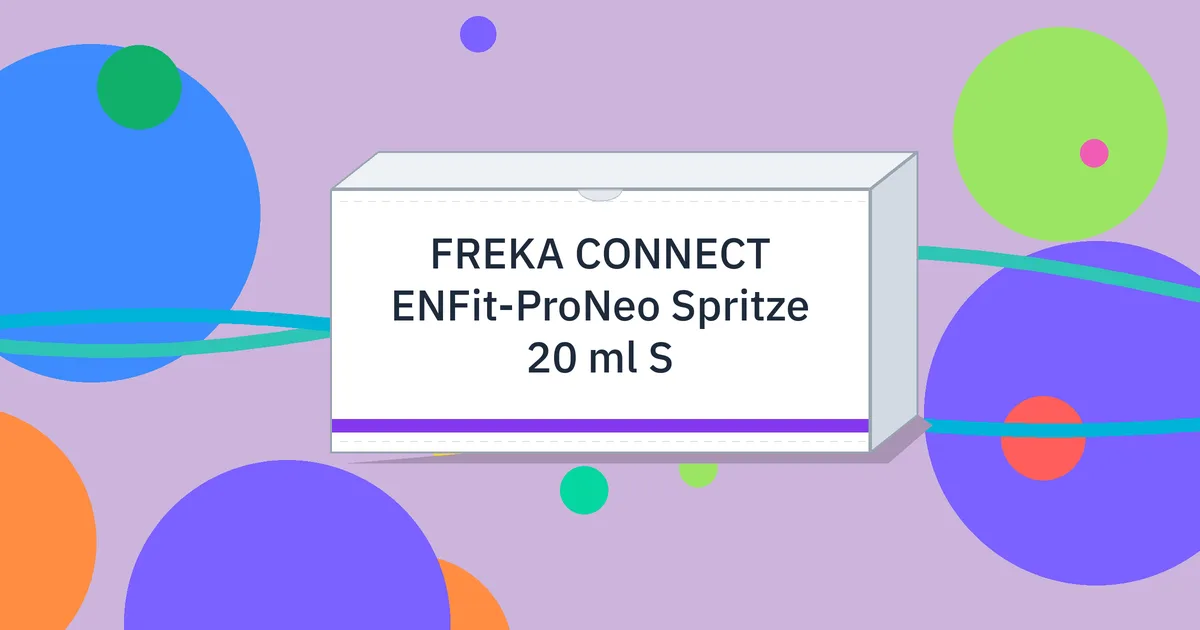 Symbolbild: Packung mit der Aufschrift FREKA CONNECT ENFit-ProNeo Spritze 20 ml S (PZN 19523700) – Verfügbarkeit und Bezug in Apotheken in Frankfurt am Main