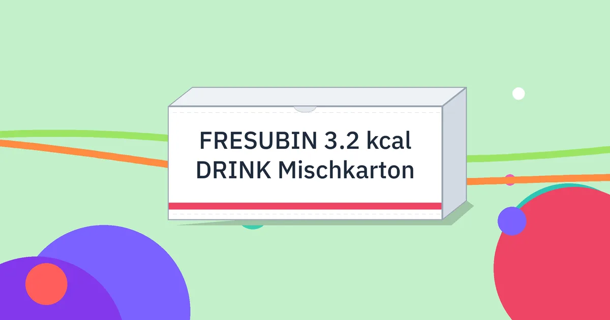 Symbolbild: Packung mit der Aufschrift FRESUBIN 3.2 kcal DRINK Mischkarton (PZN 18791769) – Verfügbarkeit und Bezug in Apotheken in Frankfurt am Main