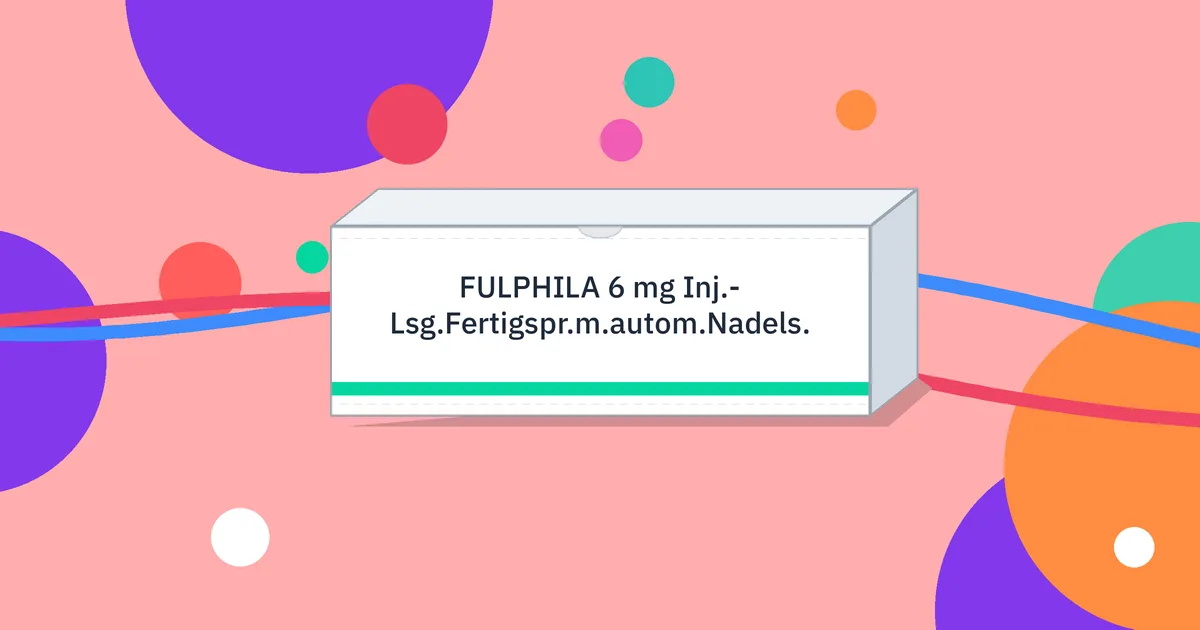 Symbolbild: Packung mit der Aufschrift FULPHILA 6 mg Inj.-Lsg.Fertigspr.m.autom.Nadels. (PZN 16906694) – Verfügbarkeit und Bezug in Apotheken in Frankfurt am Main