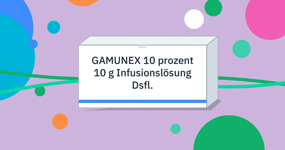 Symbolbild: Packung mit der Aufschrift GAMUNEX 10 prozent 10 g Infusionslösung Dsfl. (PZN 20854141) – Verfügbarkeit und Bezug in Apotheken in Frankfurt am Main