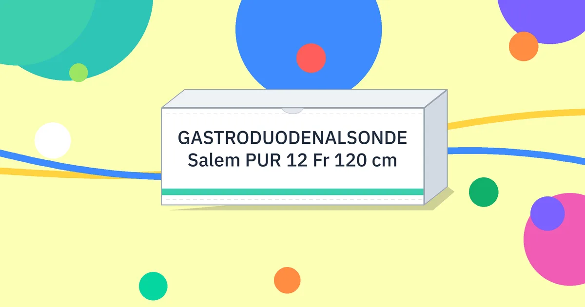 Symbolbild: Packung mit der Aufschrift GASTRODUODENALSONDE Salem PUR 12 Fr 120 cm (PZN 00975931) – Verfügbarkeit und Bezug in Apotheken in Frankfurt am Main