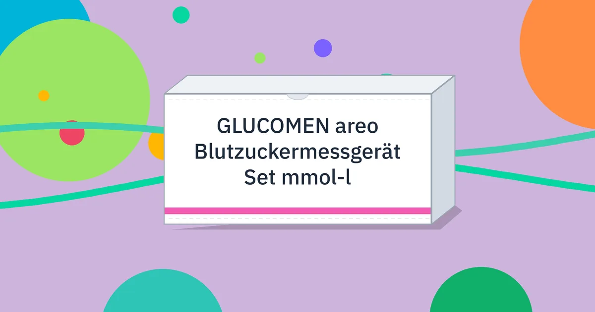 Symbolbild: Packung mit der Aufschrift GLUCOMEN areo Blutzuckermessgerät Set mmol-l (PZN 10382215) – Verfügbarkeit und Bezug in Apotheken in Frankfurt am Main
