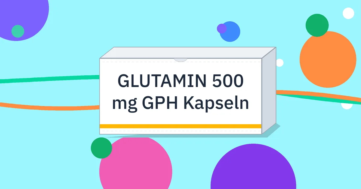 Symbolbild: Packung mit der Aufschrift GLUTAMIN 500 mg GPH Kapseln (PZN 00128013) – Verfügbarkeit und Bezug in Apotheken in Frankfurt am Main