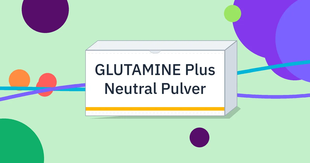 Symbolbild: Packung mit der Aufschrift GLUTAMINE Plus Neutral Pulver (PZN 04661477) – Verfügbarkeit und Bezug in Apotheken in Frankfurt am Main