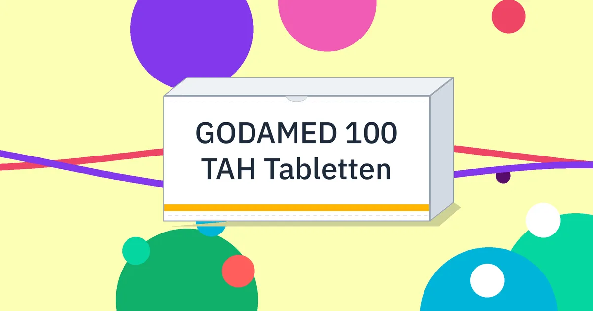 Symbolbild: Packung mit der Aufschrift GODAMED 100 TAH Tabletten (PZN 08621204) – Verfügbarkeit und Bezug in Apotheken in Frankfurt am Main