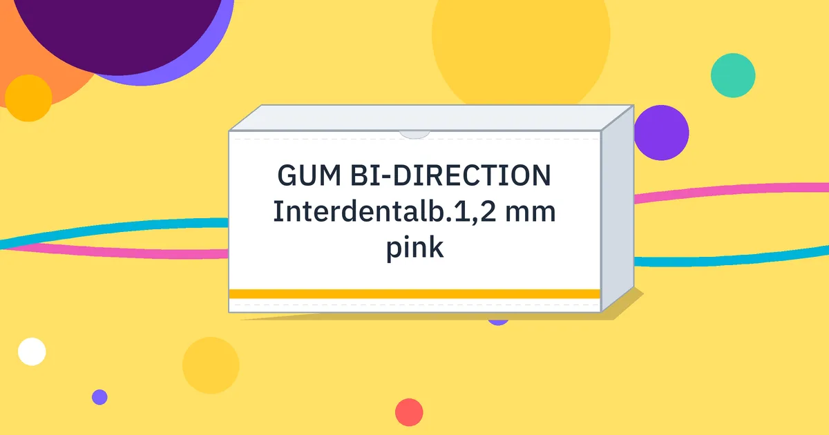 Symbolbild: Packung mit der Aufschrift GUM BI-DIRECTION Interdentalb.1,2 mm pink (PZN 11347882) – Verfügbarkeit und Bezug in Apotheken in Frankfurt am Main