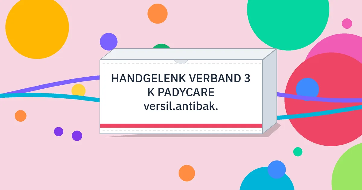Symbolbild: Packung mit der Aufschrift HANDGELENK VERBAND 3 K PADYCARE versil.antibak. (PZN 10939540) – Verfügbarkeit und Bezug in Apotheken in Frankfurt am Main
