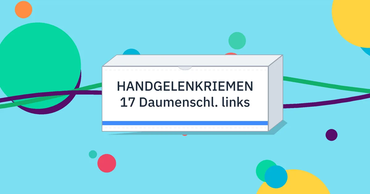 Symbolbild: Packung mit der Aufschrift HANDGELENKRIEMEN 17 Daumenschl. links (PZN 02388014) – Verfügbarkeit und Bezug in Apotheken in Frankfurt am Main