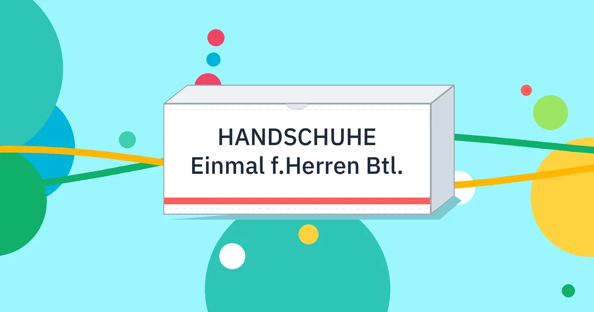 Symbolbild: Packung mit der Aufschrift HANDSCHUHE Einmal f.Herren Btl. (PZN 04818944) – Verfügbarkeit und Bezug in Apotheken in Frankfurt am Main