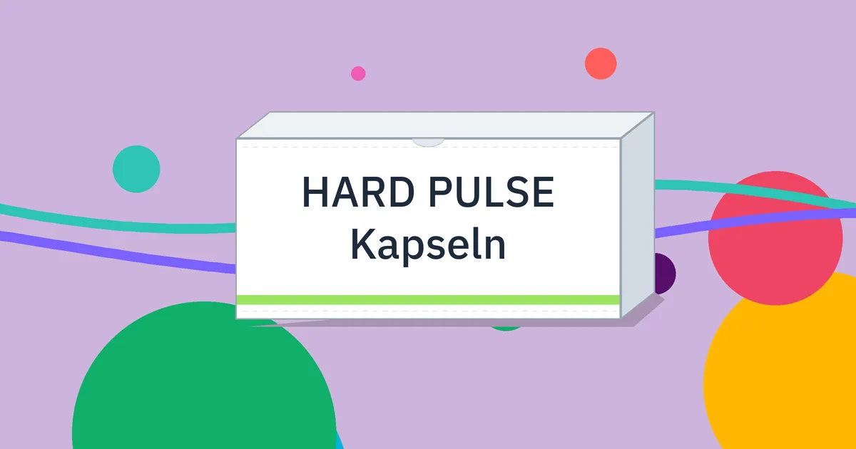 Symbolbild: Packung mit der Aufschrift HARD PULSE Kapseln (PZN 20513210) – Verfügbarkeit und Bezug in Apotheken in Frankfurt am Main