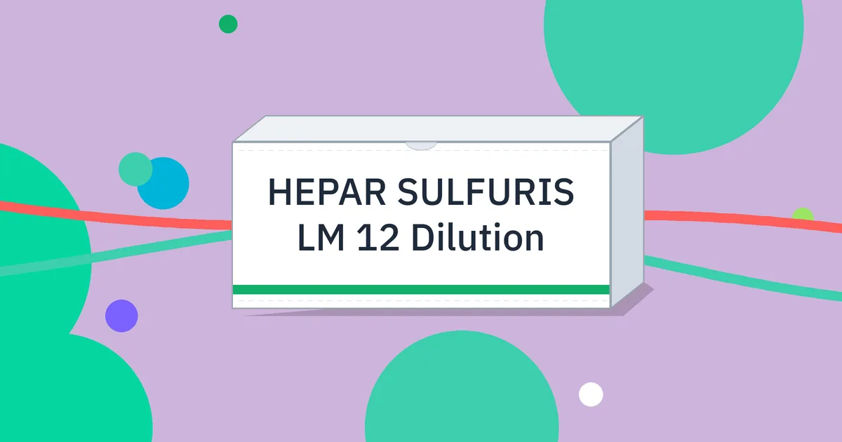 Symbolbild: Packung mit der Aufschrift HEPAR SULFURIS LM 12 Dilution (PZN 02602140) – Verfügbarkeit und Bezug in Apotheken in Frankfurt am Main