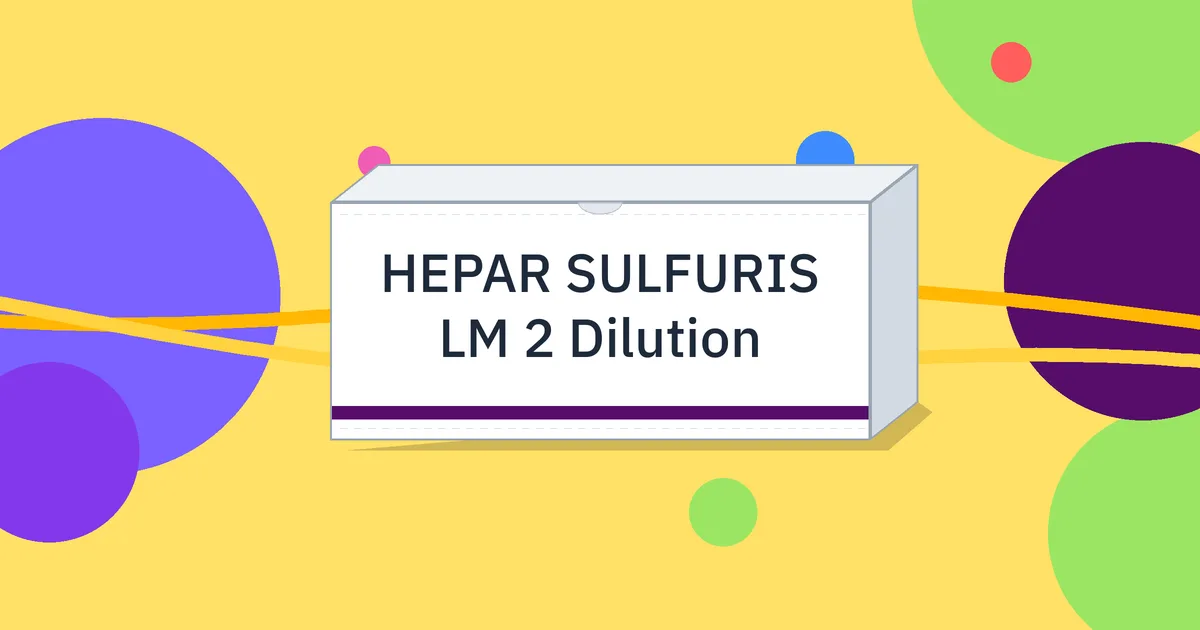Symbolbild: Packung mit der Aufschrift HEPAR SULFURIS LM 2 Dilution (PZN 12887327) – Verfügbarkeit und Bezug in Apotheken in Frankfurt am Main