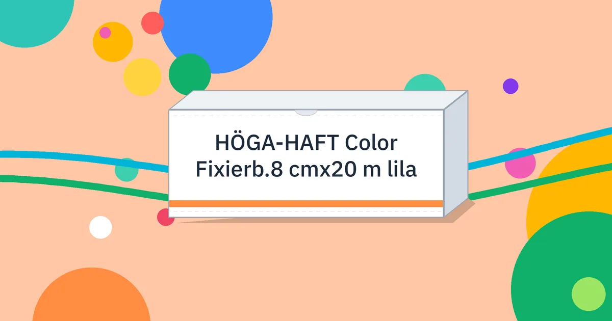 Symbolbild: Packung mit der Aufschrift HÖGA-HAFT Color Fixierb.8 cmx20 m lila (PZN 11521506) – Verfügbarkeit und Bezug in Apotheken in Frankfurt am Main