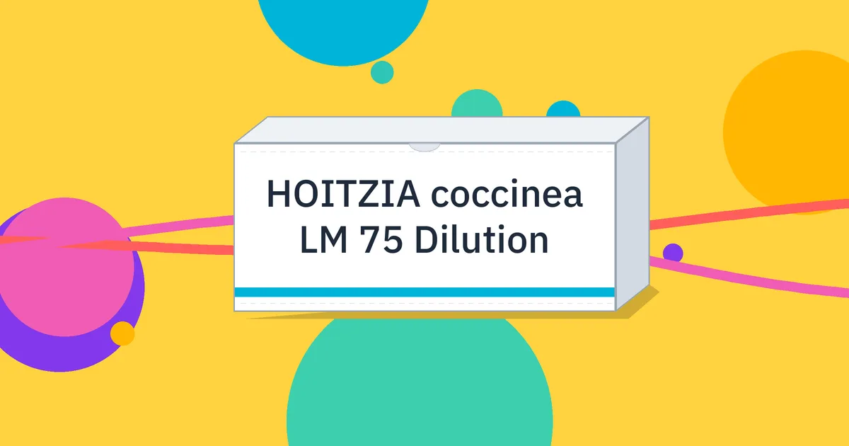 Symbolbild: Packung mit der Aufschrift HOITZIA coccinea LM 75 Dilution (PZN 13554697) – Verfügbarkeit und Bezug in Apotheken in Frankfurt am Main