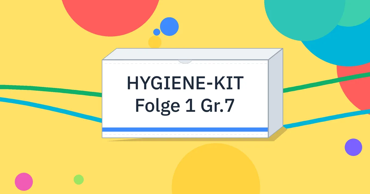 Symbolbild: Packung mit der Aufschrift HYGIENE-KIT Folge 1 Gr.7 (PZN 17443606) – Verfügbarkeit und Bezug in Apotheken in Frankfurt am Main