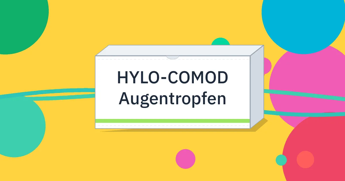 Symbolbild: Packung mit der Aufschrift HYLO-COMOD Augentropfen (PZN 11661302) – Verfügbarkeit und Bezug in Apotheken in Frankfurt am Main