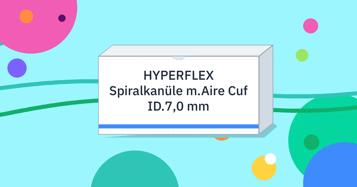 Symbolbild: Packung mit der Aufschrift HYPERFLEX Spiralkanüle m.Aire Cuf ID.7,0 mm (PZN 06827060) – Verfügbarkeit und Bezug in Apotheken in Frankfurt am Main