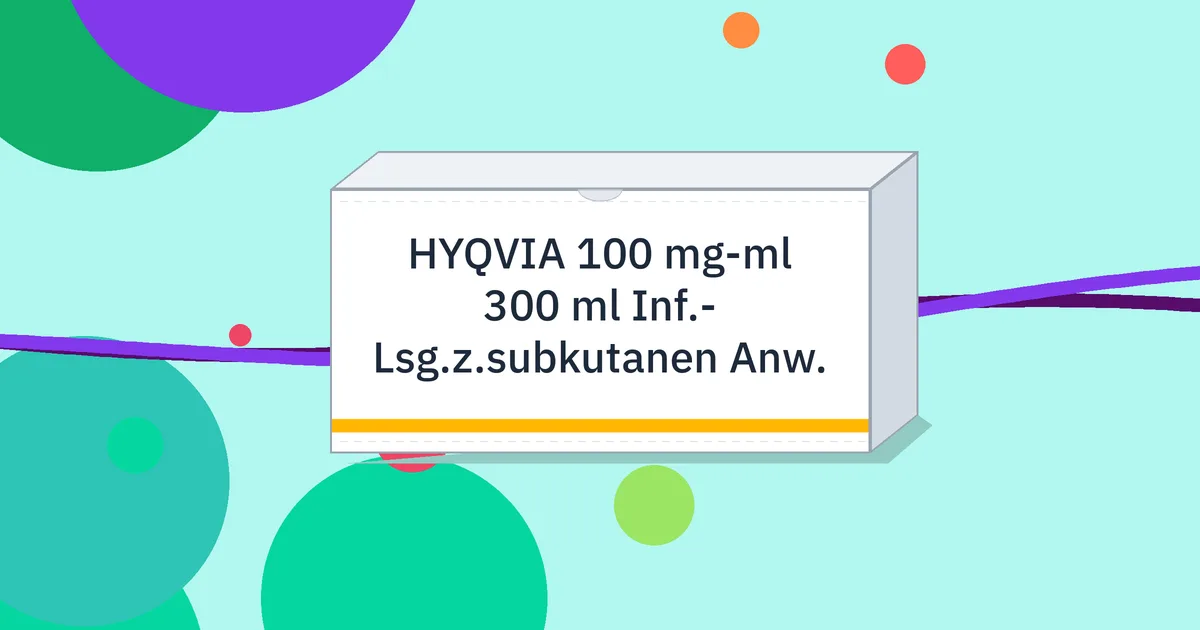 Symbolbild: Packung mit der Aufschrift HYQVIA 100 mg-ml 300 ml Inf.-Lsg.z.subkutanen Anw. (PZN 16768329) – Verfügbarkeit und Bezug in Apotheken in Frankfurt am Main