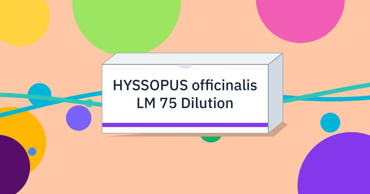 Symbolbild: Packung mit der Aufschrift HYSSOPUS officinalis LM 75 Dilution (PZN 13558436) – Verfügbarkeit und Bezug in Apotheken in Frankfurt am Main