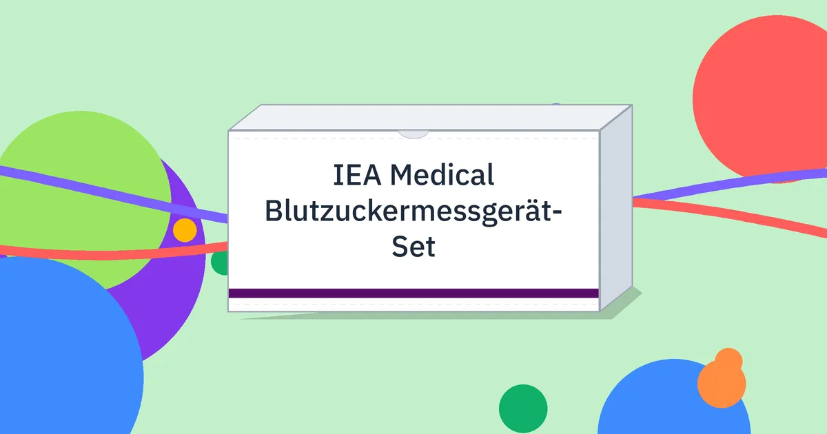 Symbolbild: Packung mit der Aufschrift IEA Medical Blutzuckermessgerät-Set (PZN 19635764) – Verfügbarkeit und Bezug in Apotheken in Frankfurt am Main