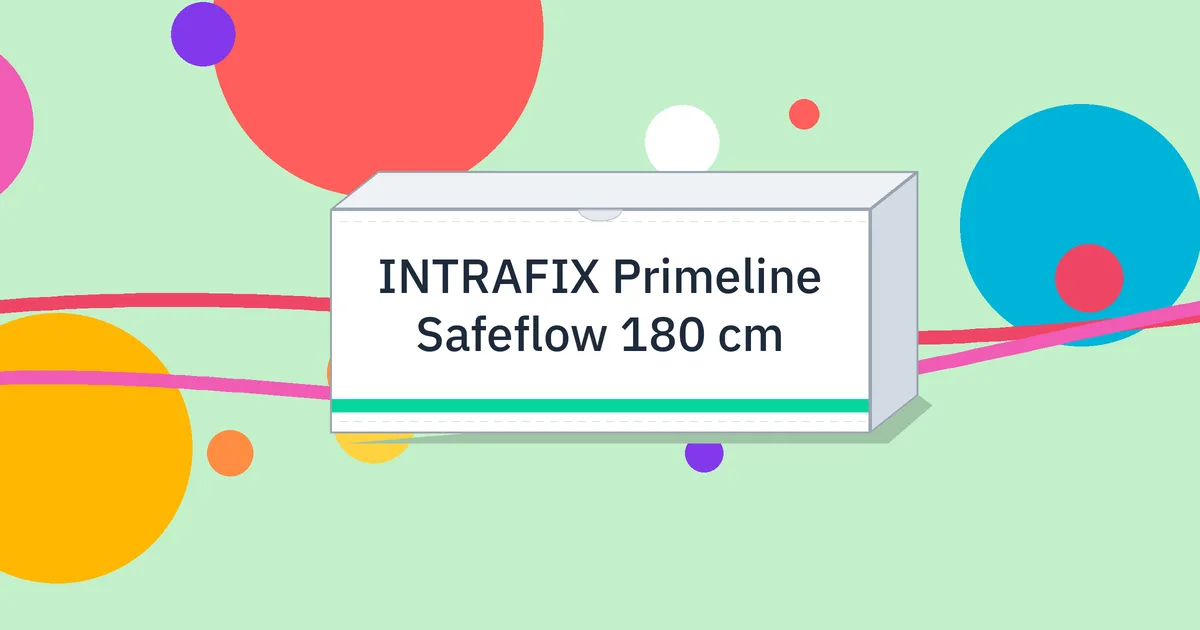 Symbolbild: Packung mit der Aufschrift INTRAFIX Primeline Safeflow 180 cm (PZN 09209049) – Verfügbarkeit und Bezug in Apotheken in Frankfurt am Main