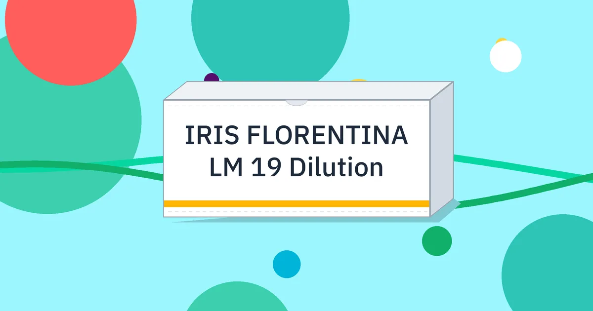 Symbolbild: Packung mit der Aufschrift IRIS FLORENTINA LM 19 Dilution (PZN 13561013) – Verfügbarkeit und Bezug in Apotheken in Frankfurt am Main