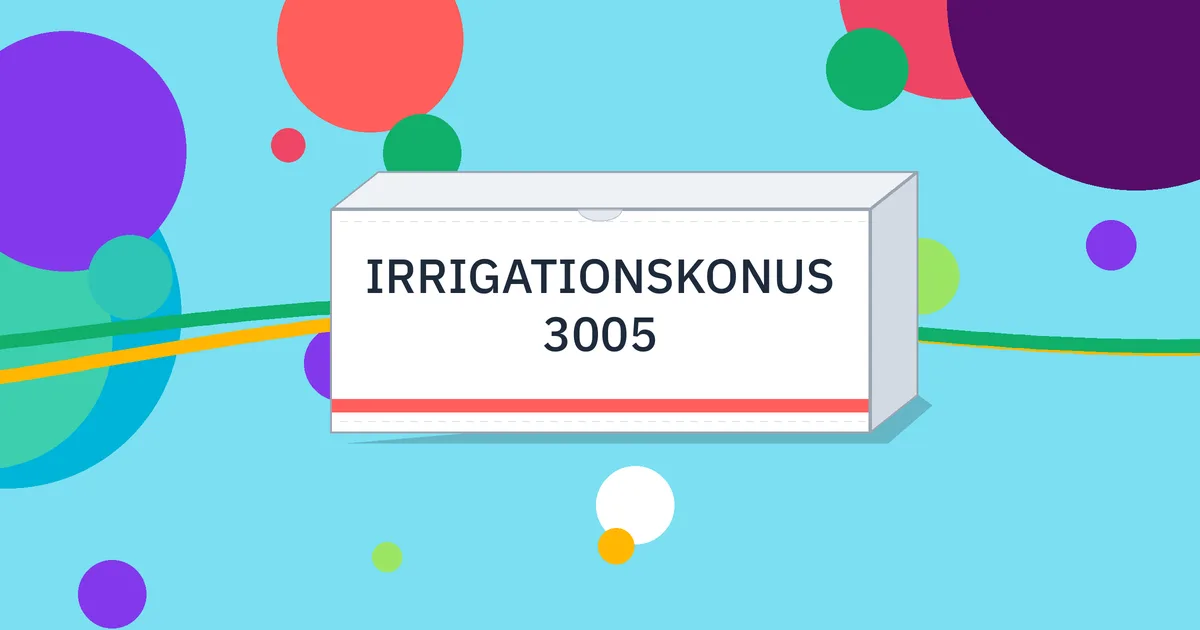 Symbolbild: Packung mit der Aufschrift IRRIGATIONSKONUS 3005 (PZN 01433273) – Verfügbarkeit und Bezug in Apotheken in Frankfurt am Main