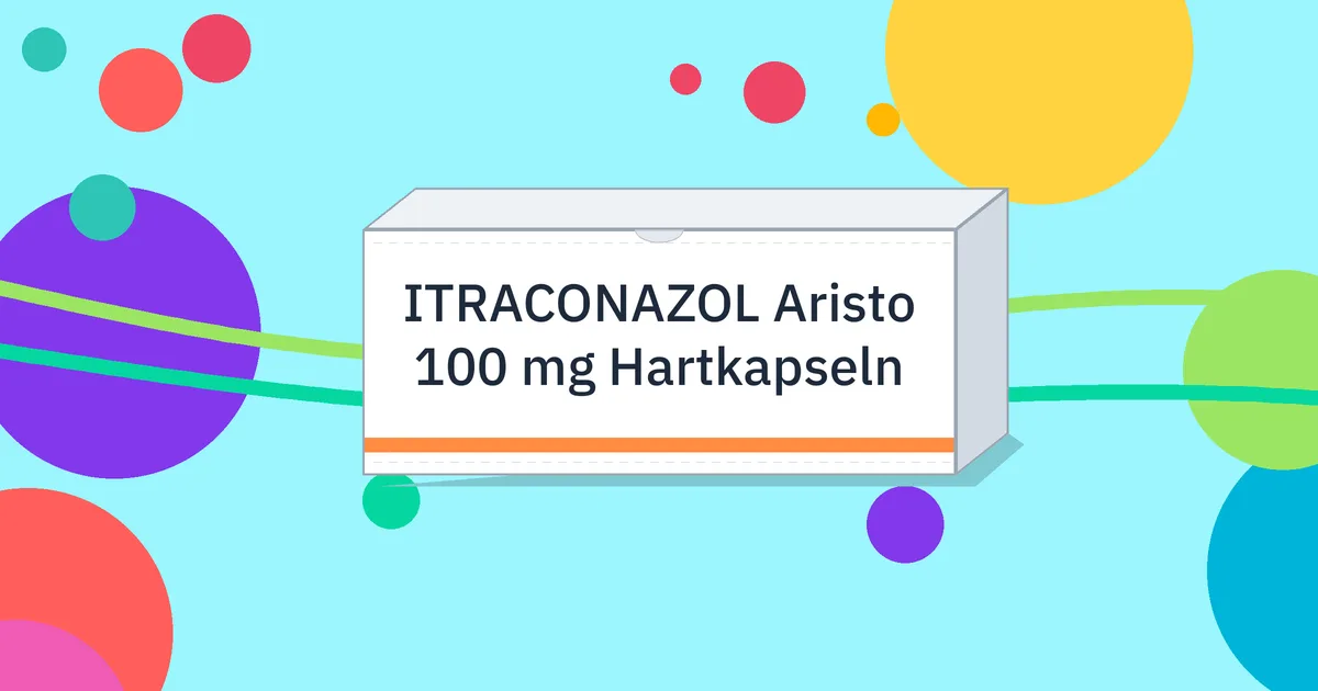 Symbolbild: Packung mit der Aufschrift ITRACONAZOL Aristo 100 mg Hartkapseln (PZN 09438206) – Verfügbarkeit und Bezug in Apotheken in Frankfurt am Main