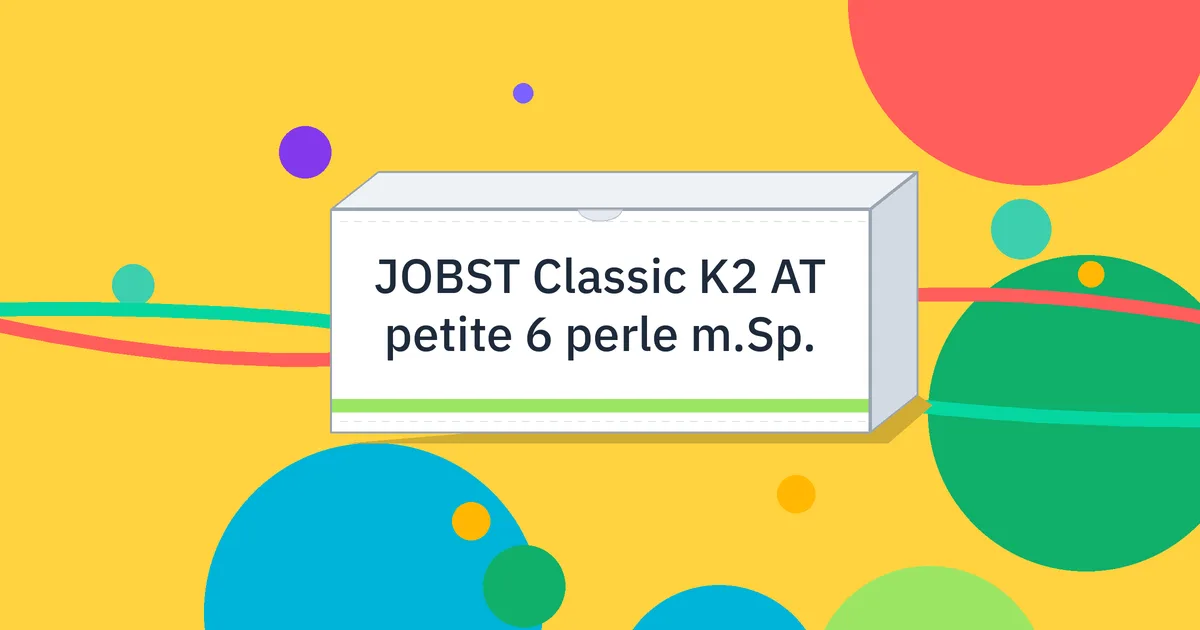 Symbolbild: Packung mit der Aufschrift JOBST Classic K2 AT petite 6 perle m.Sp. (PZN 11275734) – Verfügbarkeit und Bezug in Apotheken in Frankfurt am Main