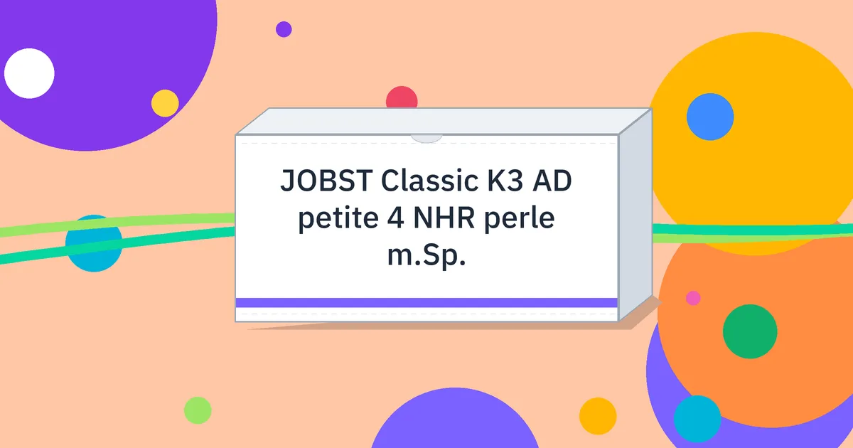 Symbolbild: Packung mit der Aufschrift JOBST Classic K3 AD petite 4 NHR perle m.Sp. (PZN 13069832) – Verfügbarkeit und Bezug in Apotheken in Frankfurt am Main
