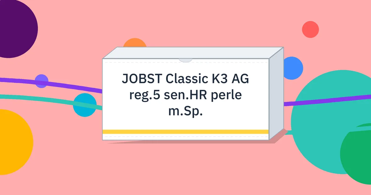 Symbolbild: Packung mit der Aufschrift JOBST Classic K3 AG reg.5 sen.HR perle m.Sp. (PZN 17957251) – Verfügbarkeit und Bezug in Apotheken in Frankfurt am Main