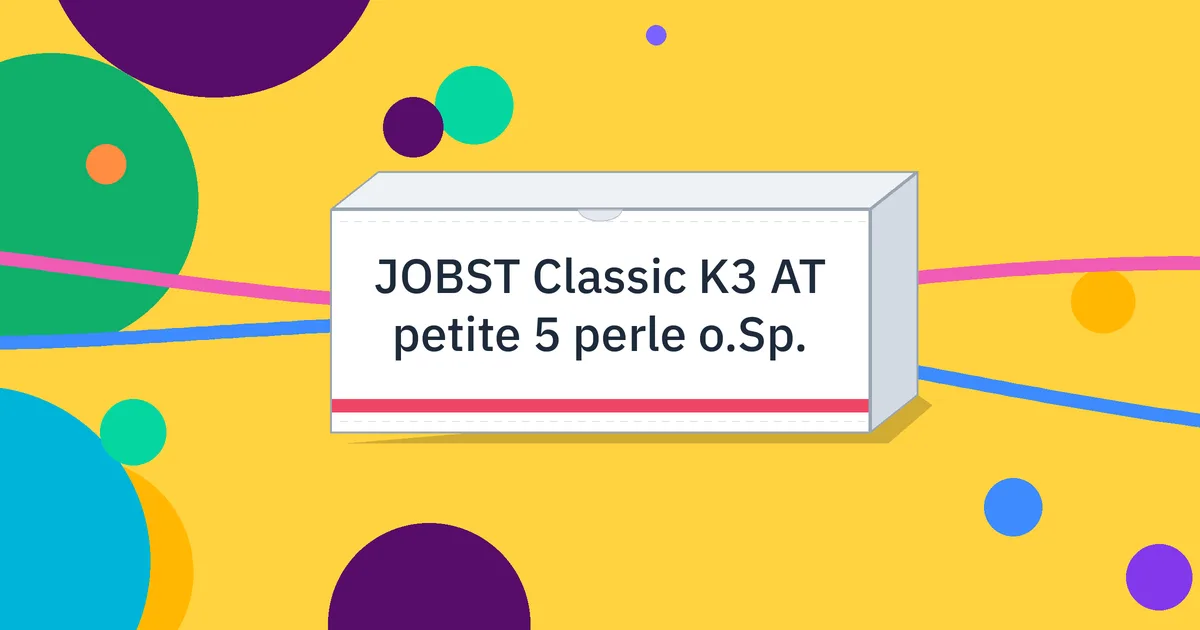Symbolbild: Packung mit der Aufschrift JOBST Classic K3 AT petite 5 perle o.Sp. (PZN 13077352) – Verfügbarkeit und Bezug in Apotheken in Frankfurt am Main