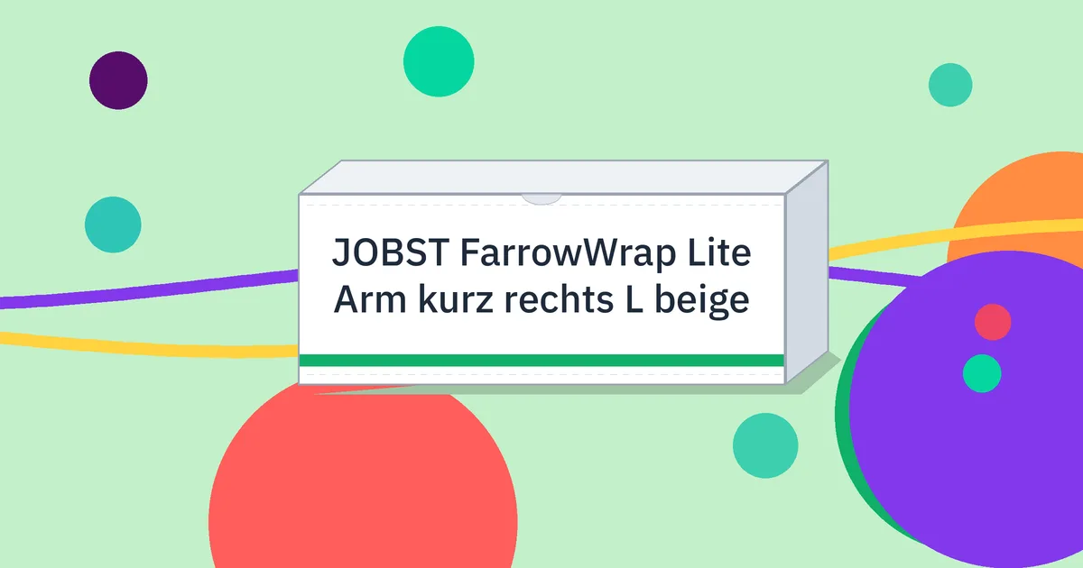 Symbolbild: Packung mit der Aufschrift JOBST FarrowWrap Lite Arm kurz rechts L beige (PZN 13870180) – Verfügbarkeit und Bezug in Apotheken in Frankfurt am Main