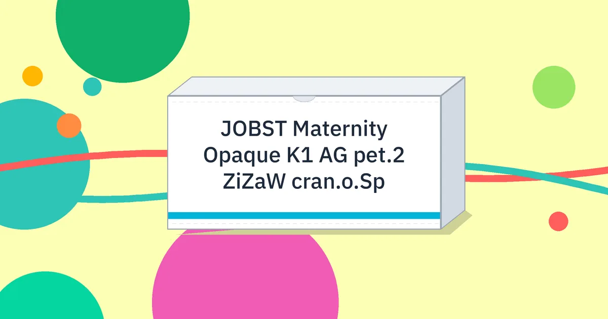 Symbolbild: Packung mit der Aufschrift JOBST Maternity Opaque K1 AG pet.2 ZiZaW cran.o.Sp (PZN 15857350) – Verfügbarkeit und Bezug in Apotheken in Frankfurt am Main
