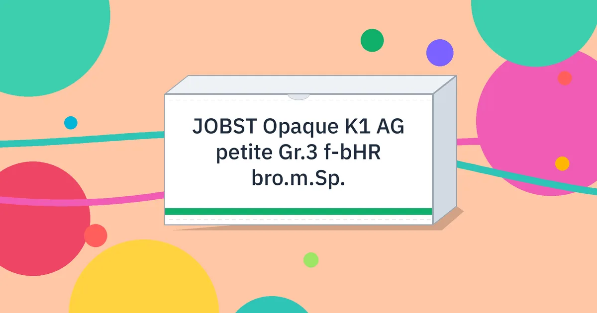 Symbolbild: Packung mit der Aufschrift JOBST Opaque K1 AG petite Gr.3 f-bHR bro.m.Sp. (PZN 13083424) – Verfügbarkeit und Bezug in Apotheken in Frankfurt am Main