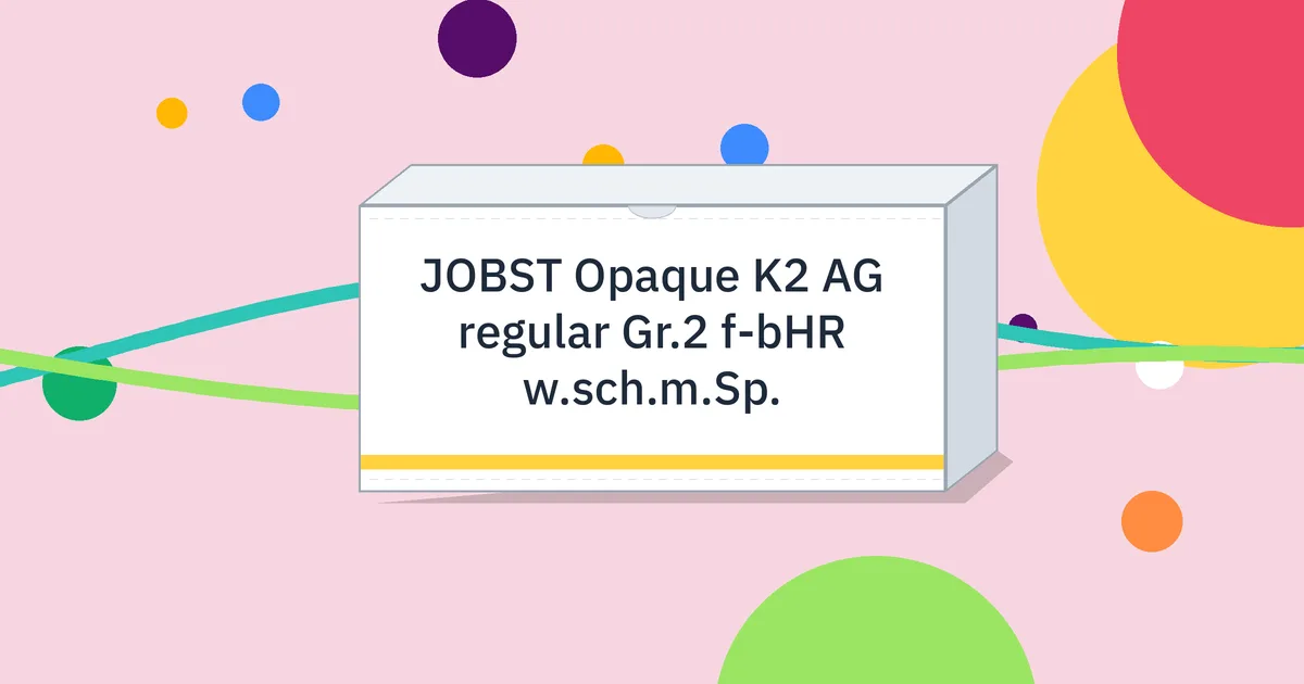 Symbolbild: Packung mit der Aufschrift JOBST Opaque K2 AG regular Gr.2 f-bHR w.sch.m.Sp. (PZN 11253477) – Verfügbarkeit und Bezug in Apotheken in Frankfurt am Main