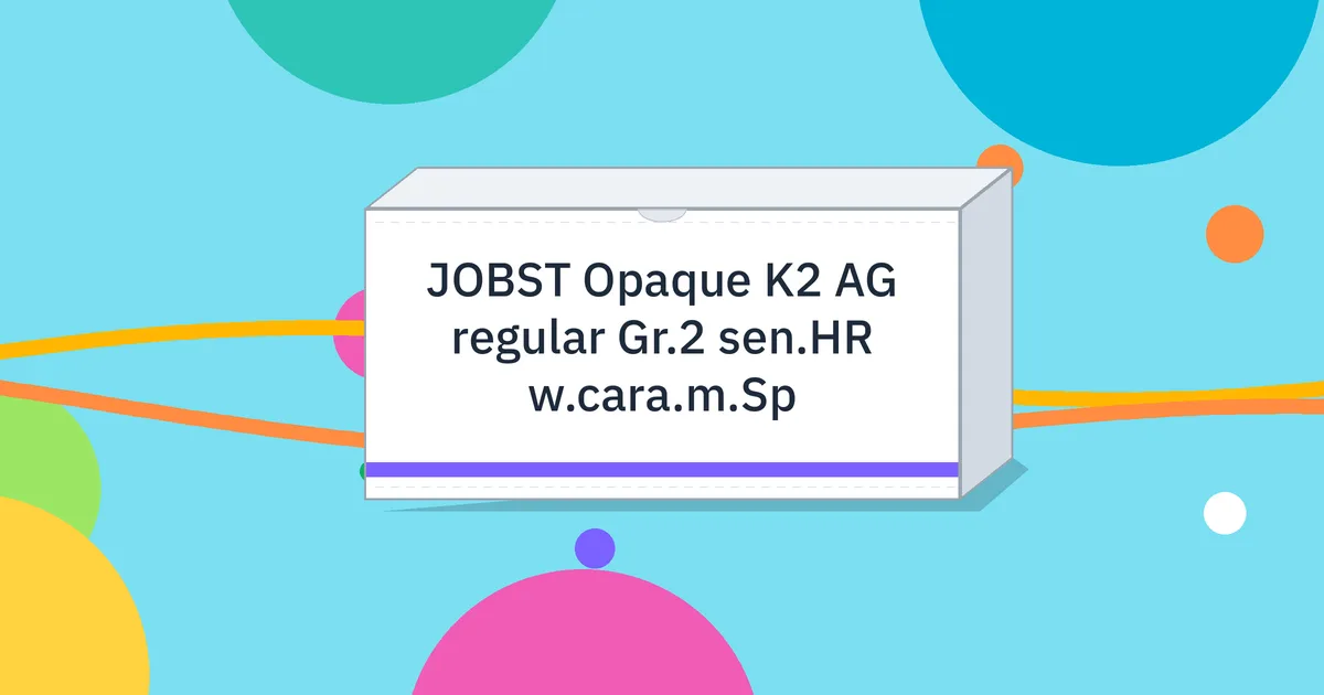 Symbolbild: Packung mit der Aufschrift JOBST Opaque K2 AG regular Gr.2 sen.HR w.cara.m.Sp (PZN 11254465) – Verfügbarkeit und Bezug in Apotheken in Frankfurt am Main