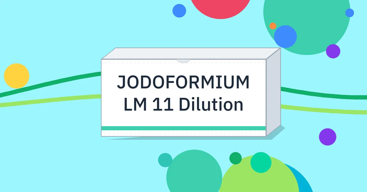 Symbolbild: Packung mit der Aufschrift JODOFORMIUM LM 11 Dilution (PZN 13563207) – Verfügbarkeit und Bezug in Apotheken in Frankfurt am Main