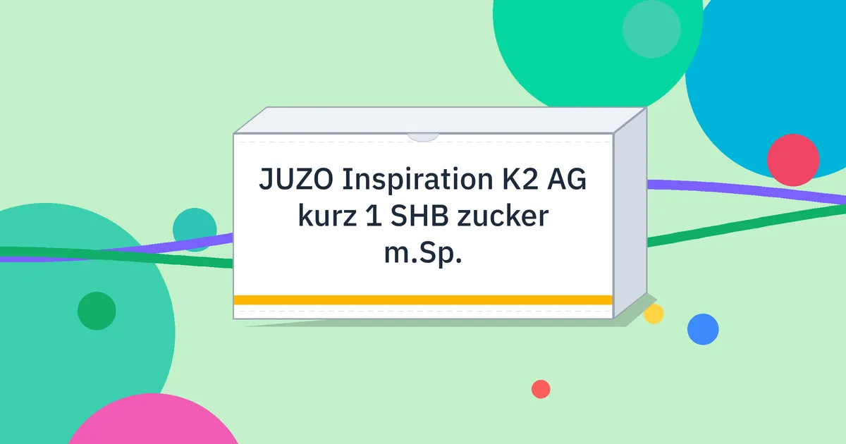 Symbolbild: Packung mit der Aufschrift JUZO Inspiration K2 AG kurz 1 SHB zucker m.Sp. (PZN 14961074) – Verfügbarkeit und Bezug in Apotheken in Frankfurt am Main