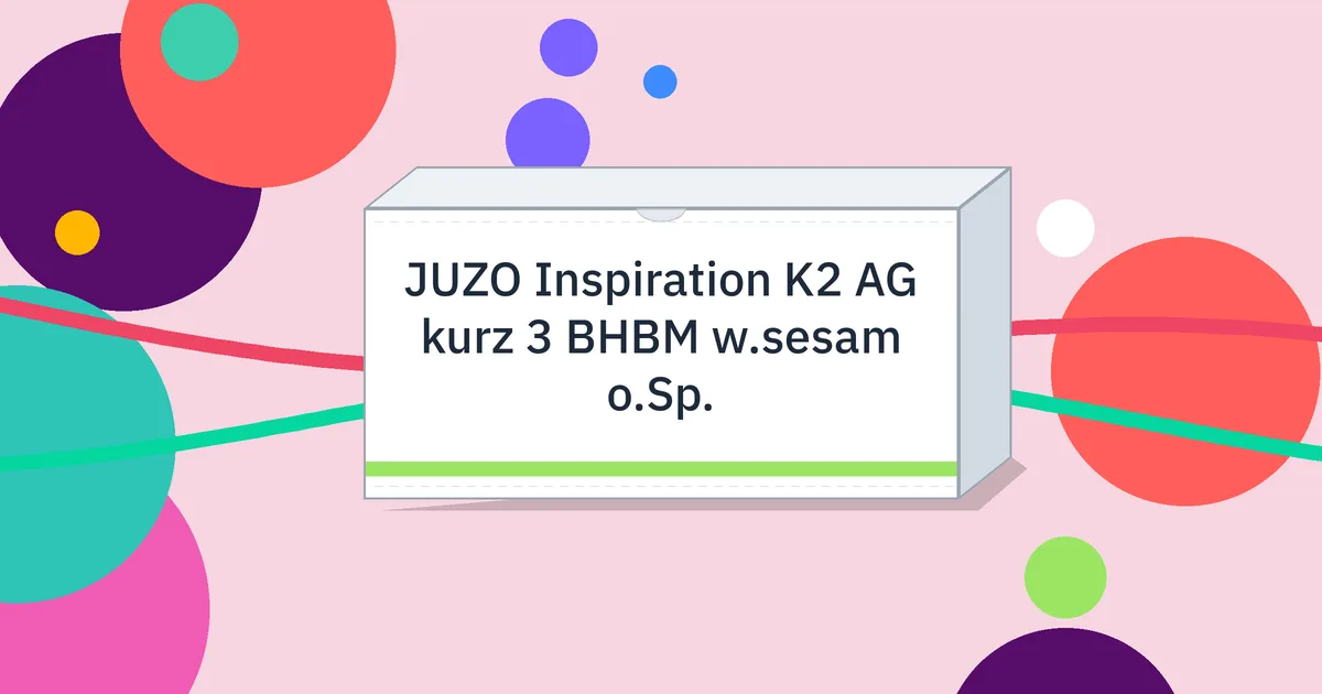 Symbolbild: Packung mit der Aufschrift JUZO Inspiration K2 AG kurz 3 BHBM w.sesam o.Sp. (PZN 14885249) – Verfügbarkeit und Bezug in Apotheken in Frankfurt am Main