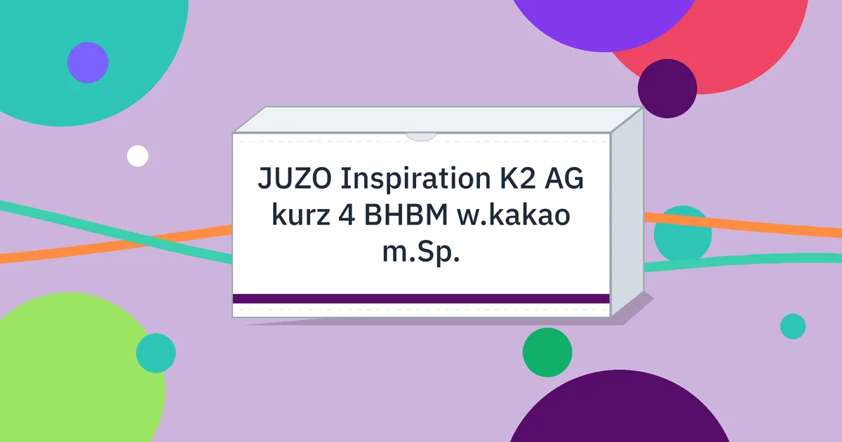 Symbolbild: Packung mit der Aufschrift JUZO Inspiration K2 AG kurz 4 BHBM w.kakao m.Sp. (PZN 14883664) – Verfügbarkeit und Bezug in Apotheken in Frankfurt am Main