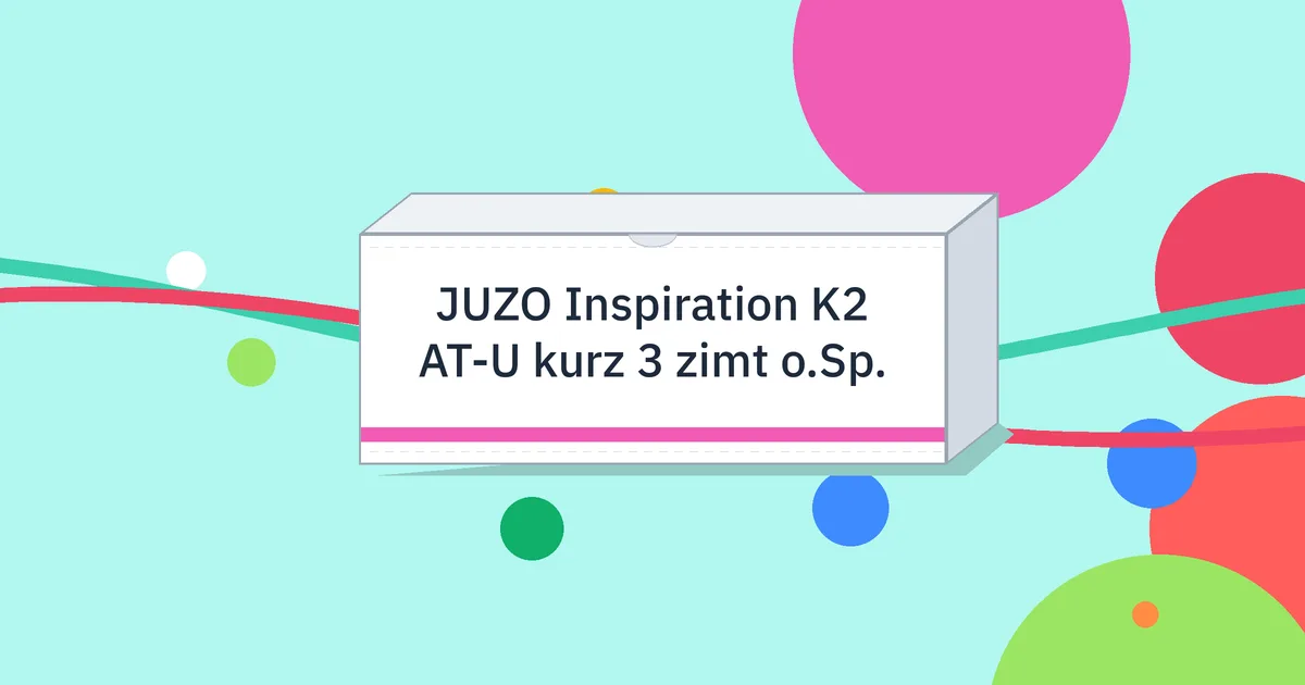 Symbolbild: Packung mit der Aufschrift JUZO Inspiration K2 AT-U kurz 3 zimt o.Sp. (PZN 14929053) – Verfügbarkeit und Bezug in Apotheken in Frankfurt am Main