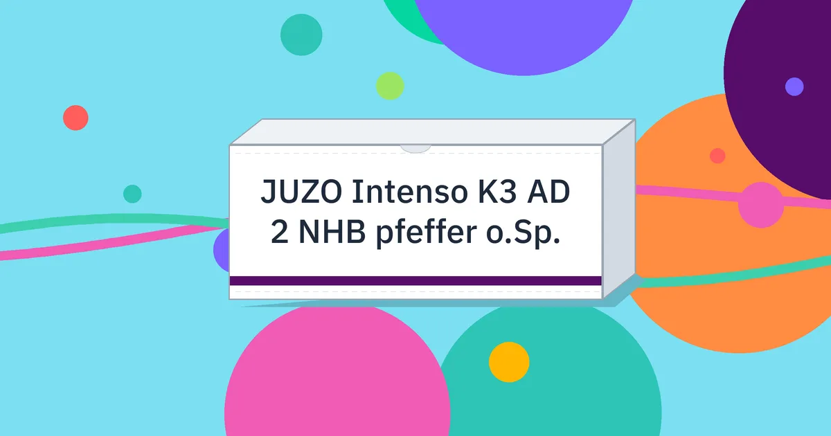 Symbolbild: Packung mit der Aufschrift JUZO Intenso K3 AD 2 NHB pfeffer o.Sp. (PZN 18641277) – Verfügbarkeit und Bezug in Apotheken in Frankfurt am Main