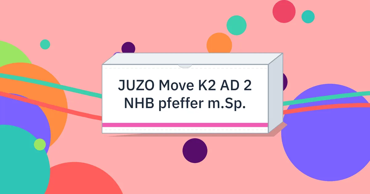 Symbolbild: Packung mit der Aufschrift JUZO Move K2 AD 2 NHB pfeffer m.Sp. (PZN 16339864) – Verfügbarkeit und Bezug in Apotheken in Frankfurt am Main